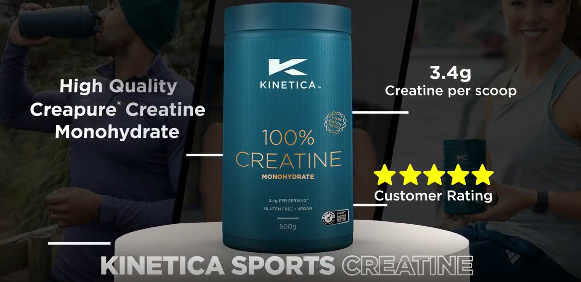 100% Creatine Monohydrate Powder - Unflavoured - 500g – Kinetica Sports UK
