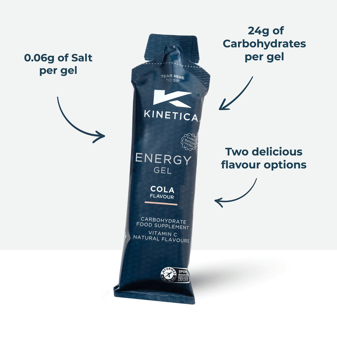 Energy Gel - Cola - 24 x 70g Gels | Kinetica Sports